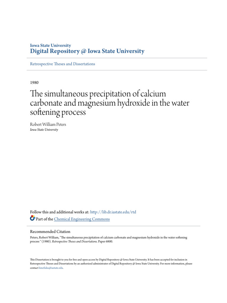 He Simultaneous Precipitation of Calcium Carbonate and Magnesium ...