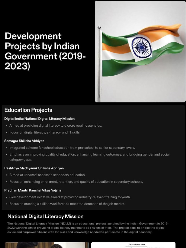 Development Projects by Indian Government (2019-2023) | PDF