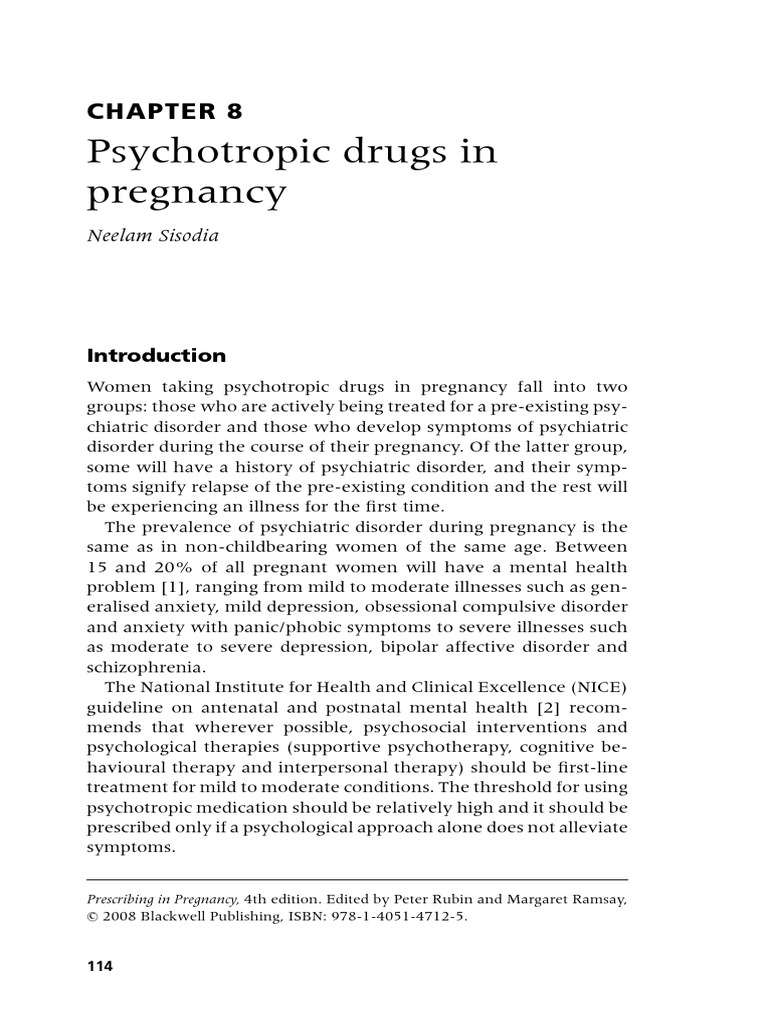 2008 - Psychotropic Drugs in Pregnancy | PDF | Antipsychotic ...