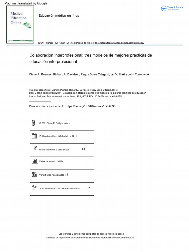 S2 Interprofessional Collaboration Three Best Practice Models of Interprofessional Education ...