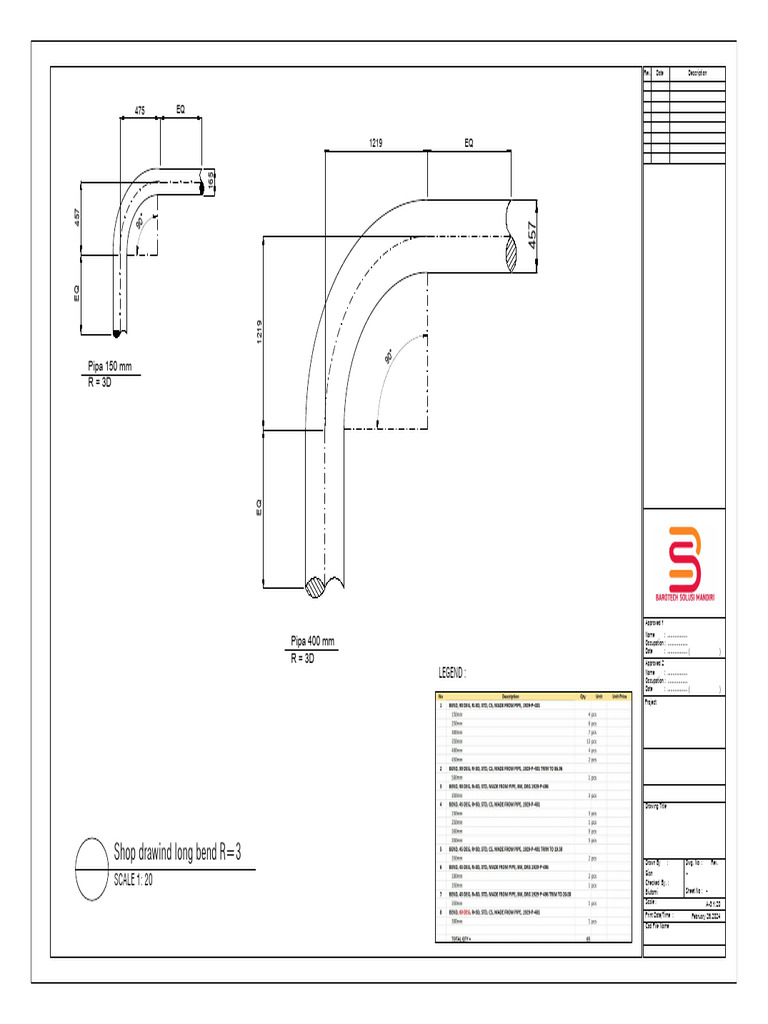 Shop Drawing Elbow Bended | PDF | Visual Journalism | Technical Drawing