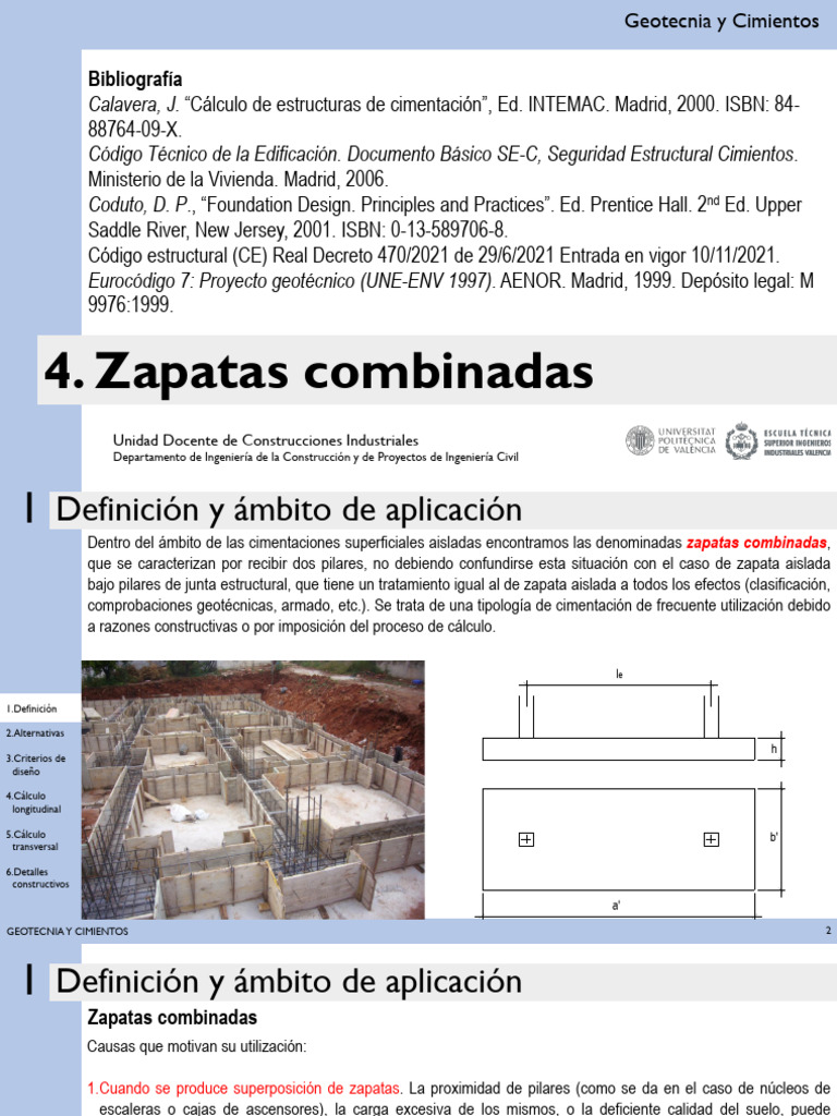 Diseño y Cálculo de Zapatas Combinadas | PDF | Fundación (Ingeniería ...