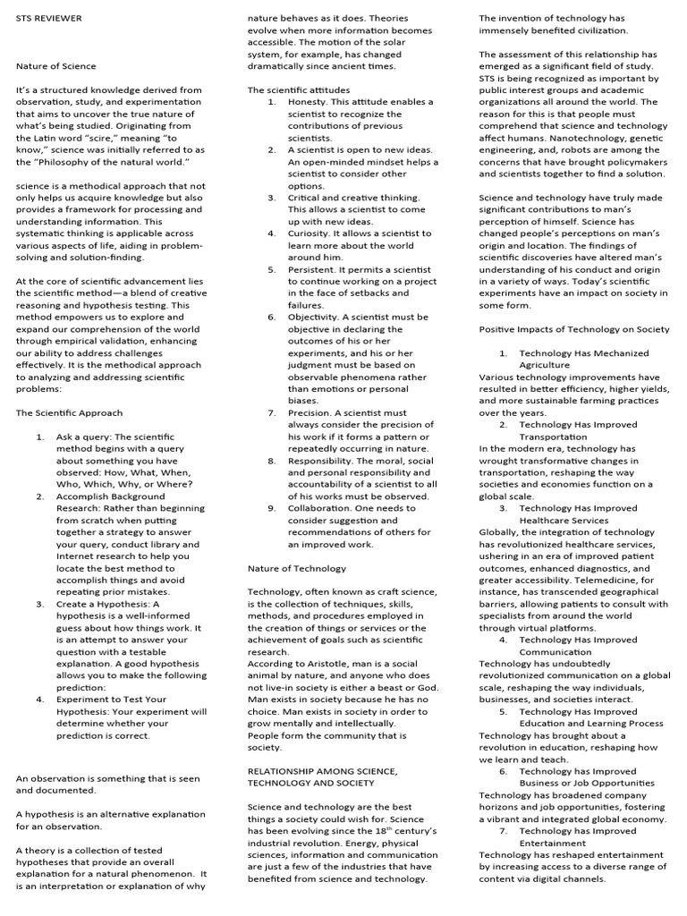 Sts Reviewer Midterms | PDF | Science | Mesopotamia