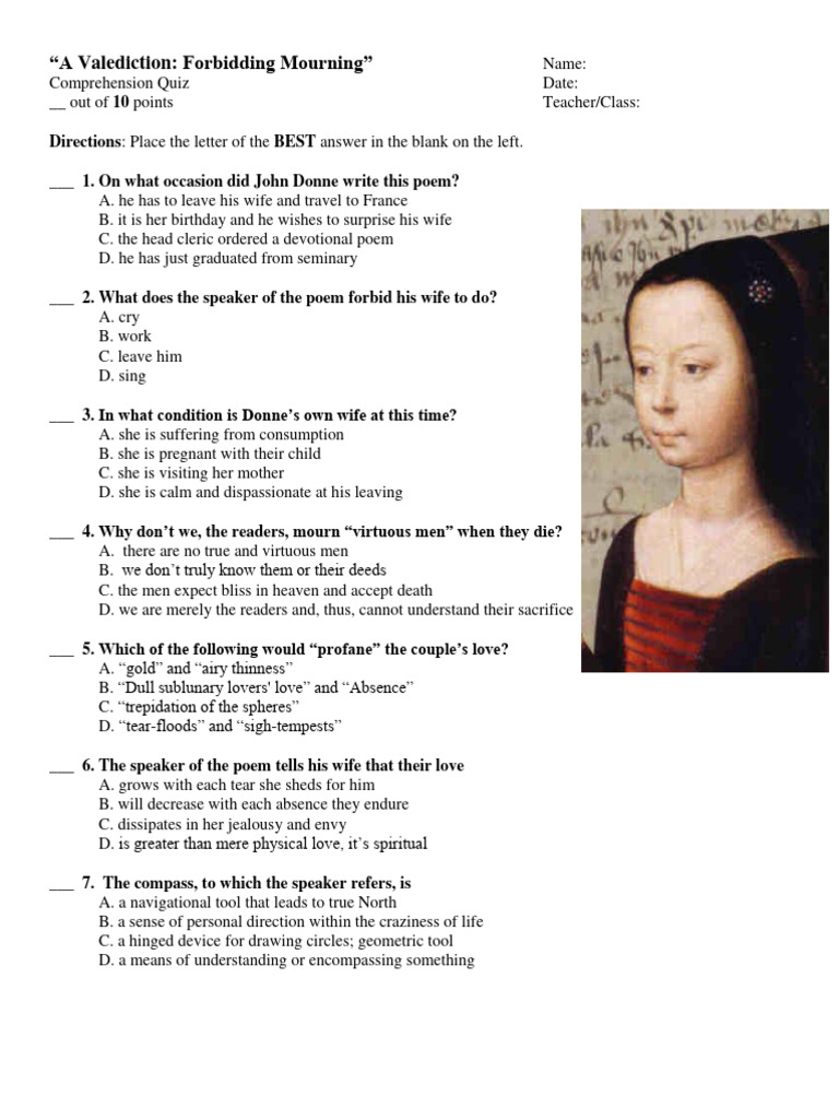 A Valediction Forbidding Mourning Practice | PDF