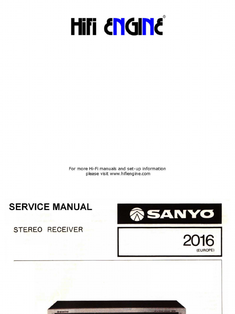 Sanyo 2016 Receiver SCH | PDF