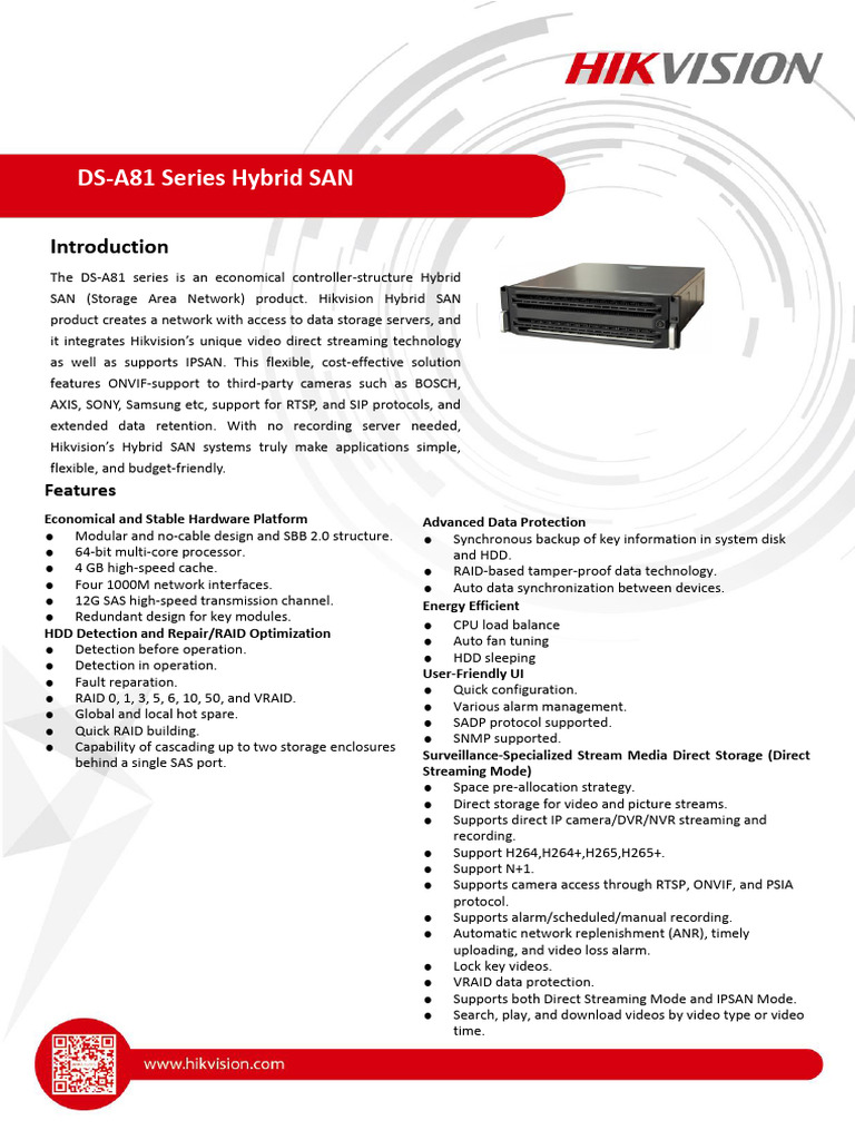 Datasheet of Hybrid SAN DS A81 | PDF | Hard Disk Drive | Streaming Media