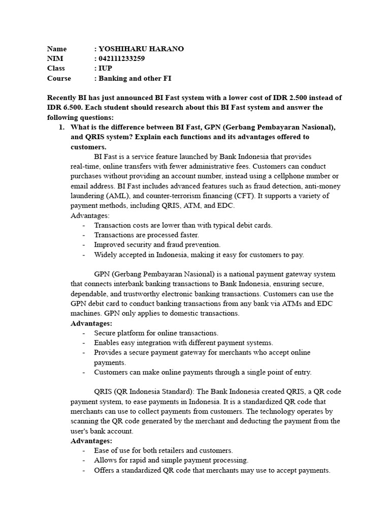 BI Fast Analysis | PDF | Visa Inc. | Debit Card