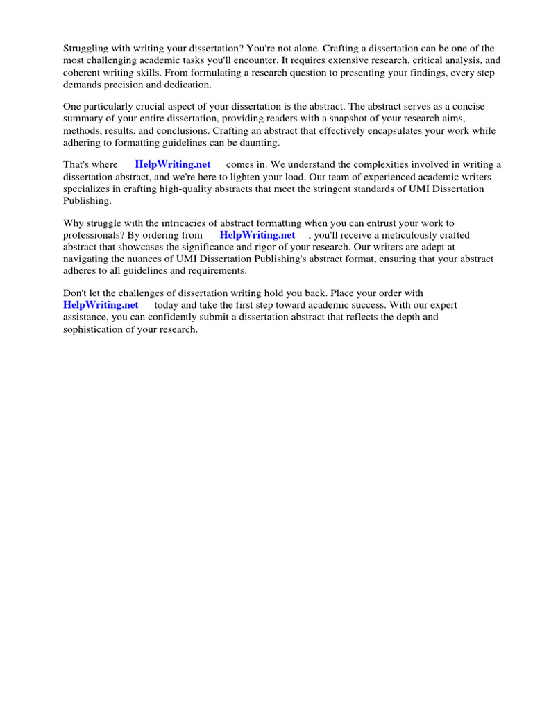 Umi Dissertation Publishing Abstract Format | PDF | Thesis | Soil