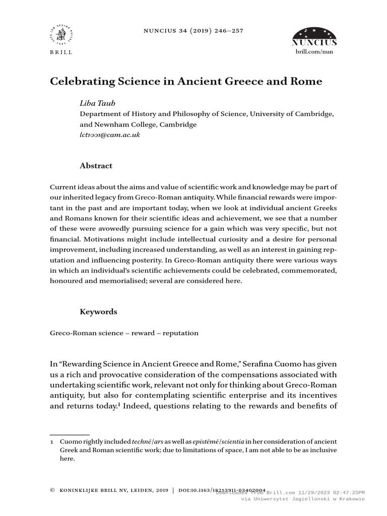 Celebrating Science in Ancient Greece and Rome | PDF | Science | Ptolemy