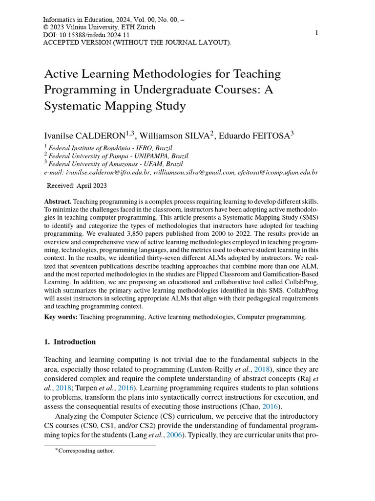 Active Learning Methodologies For Teaching Programming In Undergraduate Courses A Systematic 0081