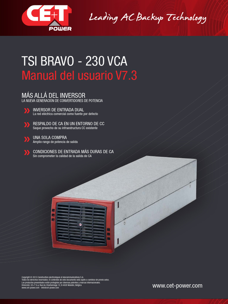 CET - Modular Inverter - User Manual - Bravo TSI - 230vac - ES - V7.3 | PDF | Ingenieria ...