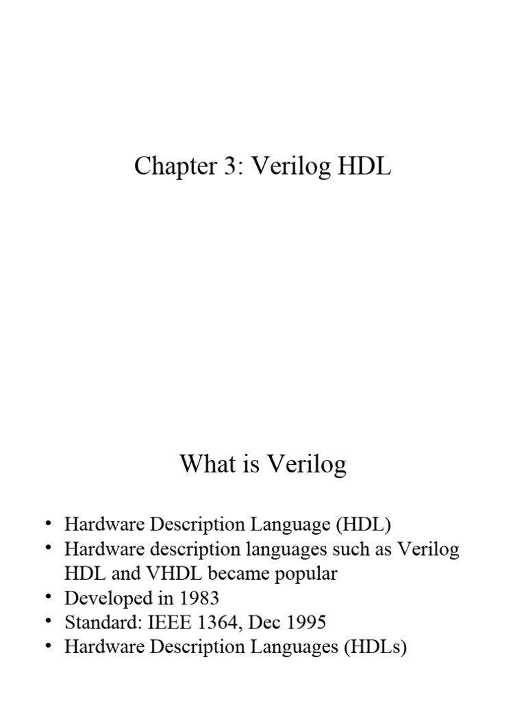 Chapter - 03 - Basic of Verilog (Autosaved) | PDF | Hardware Description Language | Electronic ...
