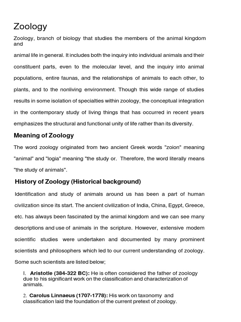 Zoology Lecture 1 | PDF | Zoology | Genetics