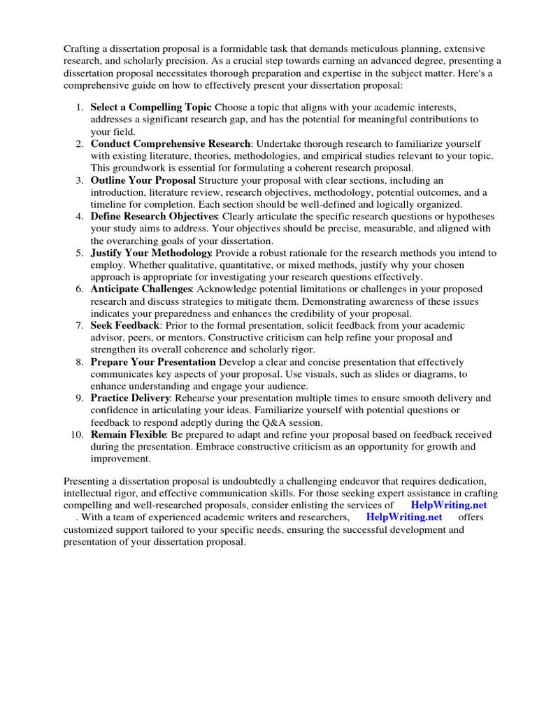 How To Present Your Dissertation Proposal | PDF | Thesis | Methodology