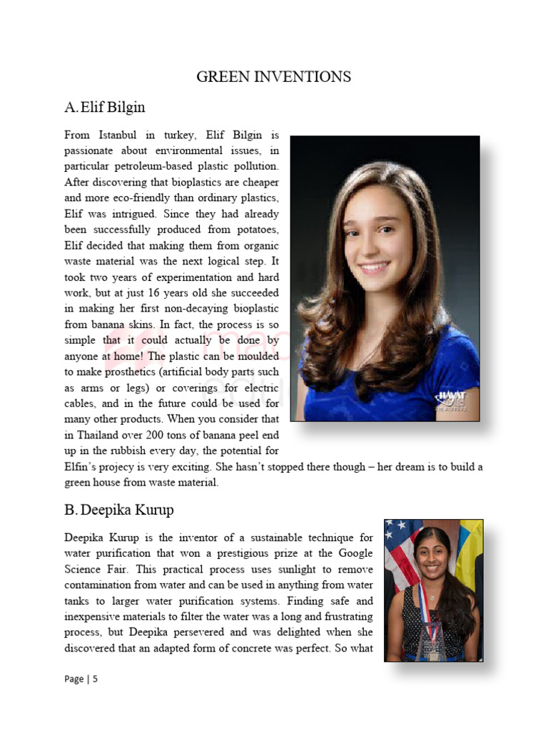 Green Inventions | PDF | Logging | Water