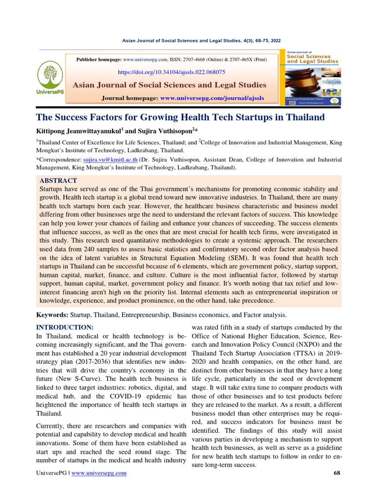 The Success Factors For Growing Health Tech Startups in Thailand ...