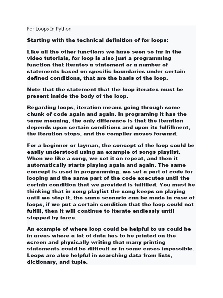 8.for Loops in Python | PDF | Control Flow | Iteration