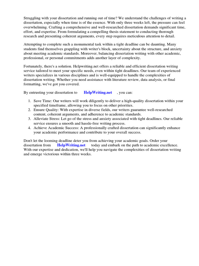 Dissertation 3 Weeks | PDF | Thesis | Knowledge