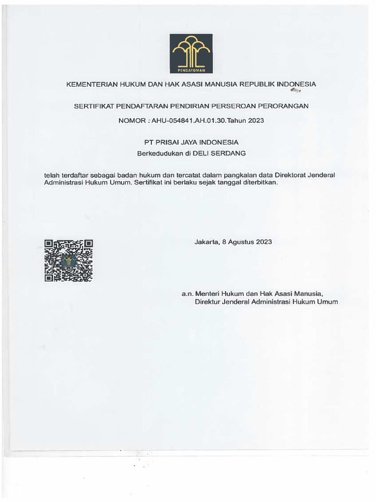 Surat Keterangan Prisai | PDF