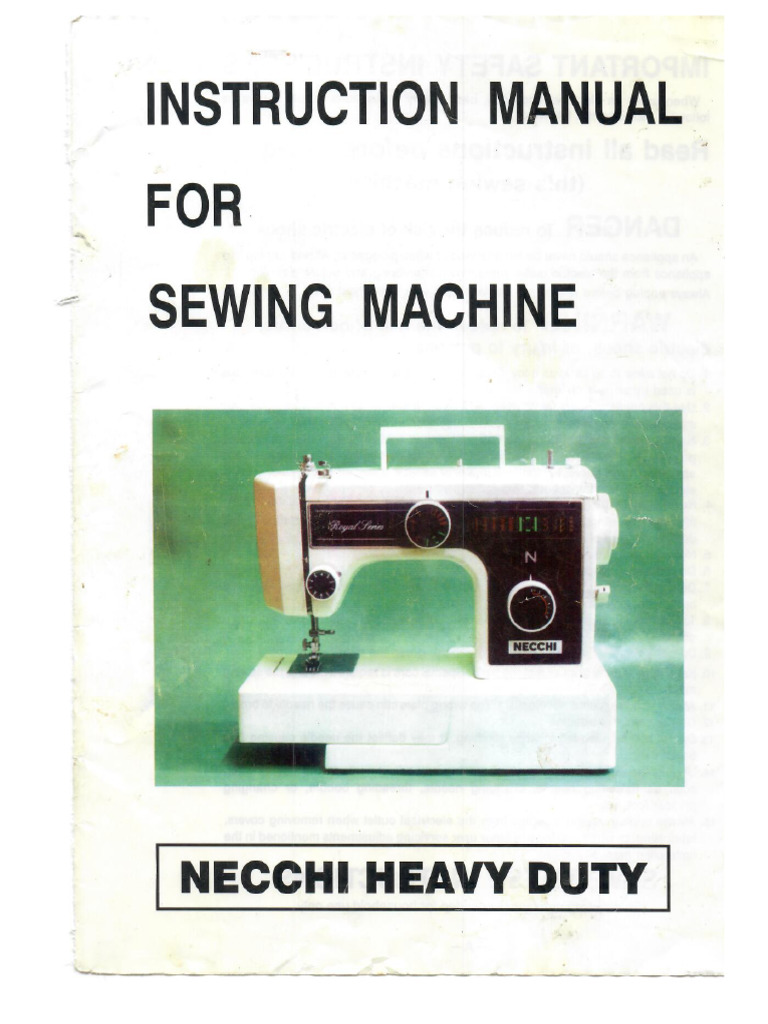 Necchi Royale Heavy Duty 3204/3205 Sewing Machine Instruction Manual | PDF