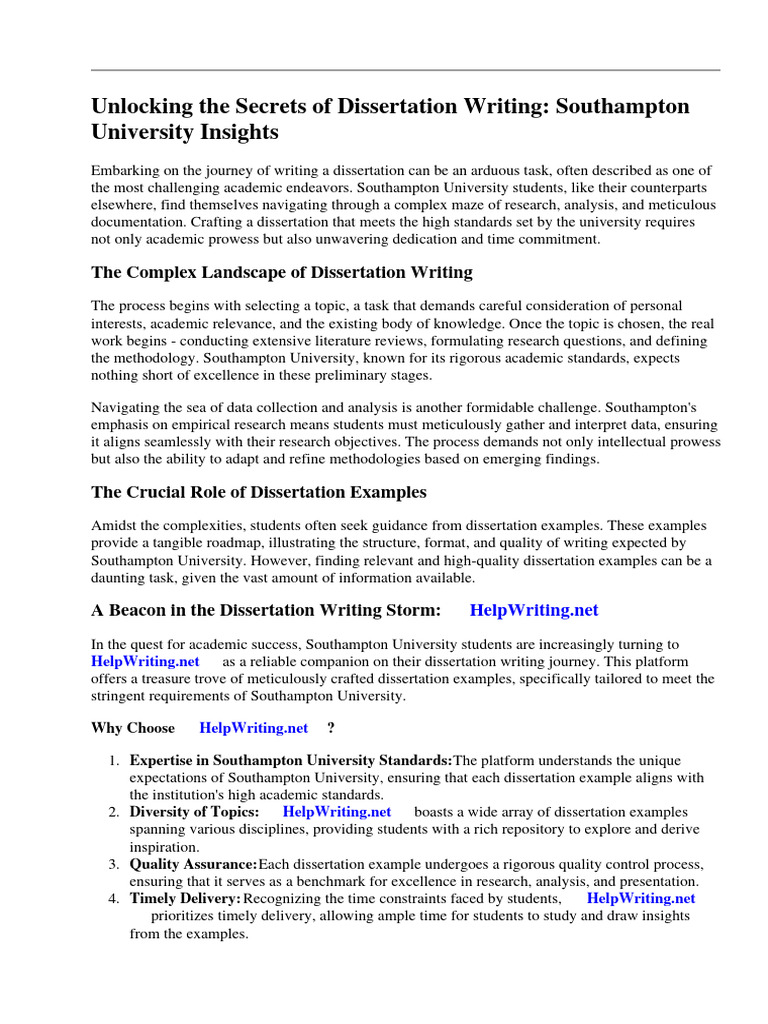 Dissertation Examples Southampton University | PDF | Brand | Behavior