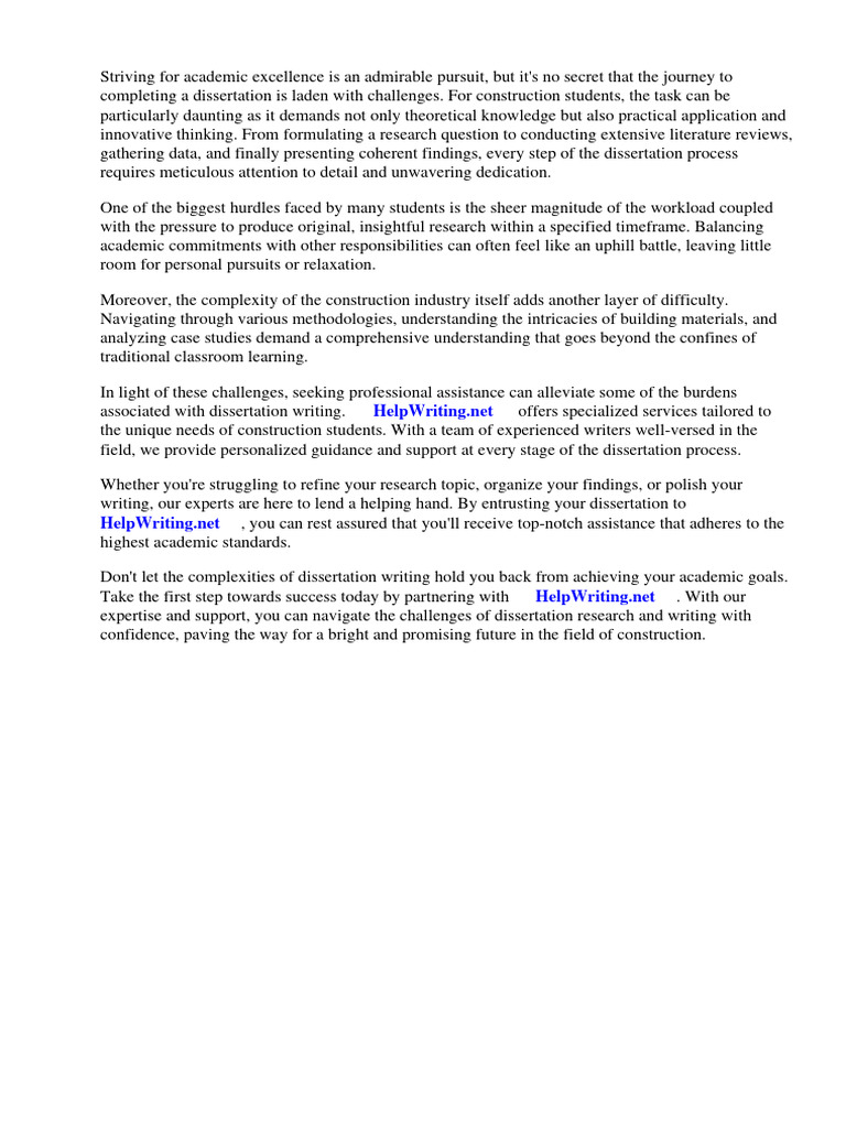 Dissertation Research and Writing For Construction Students | PDF ...