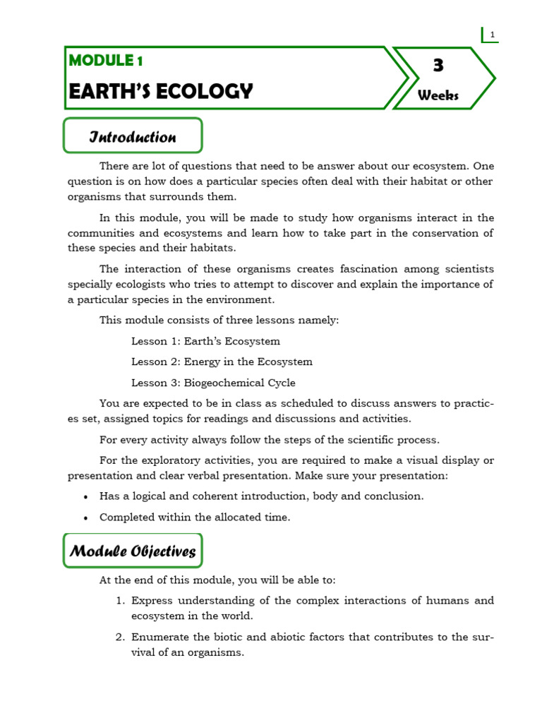 Ecology Module for Students | PDF | Ecosystem | Food Web