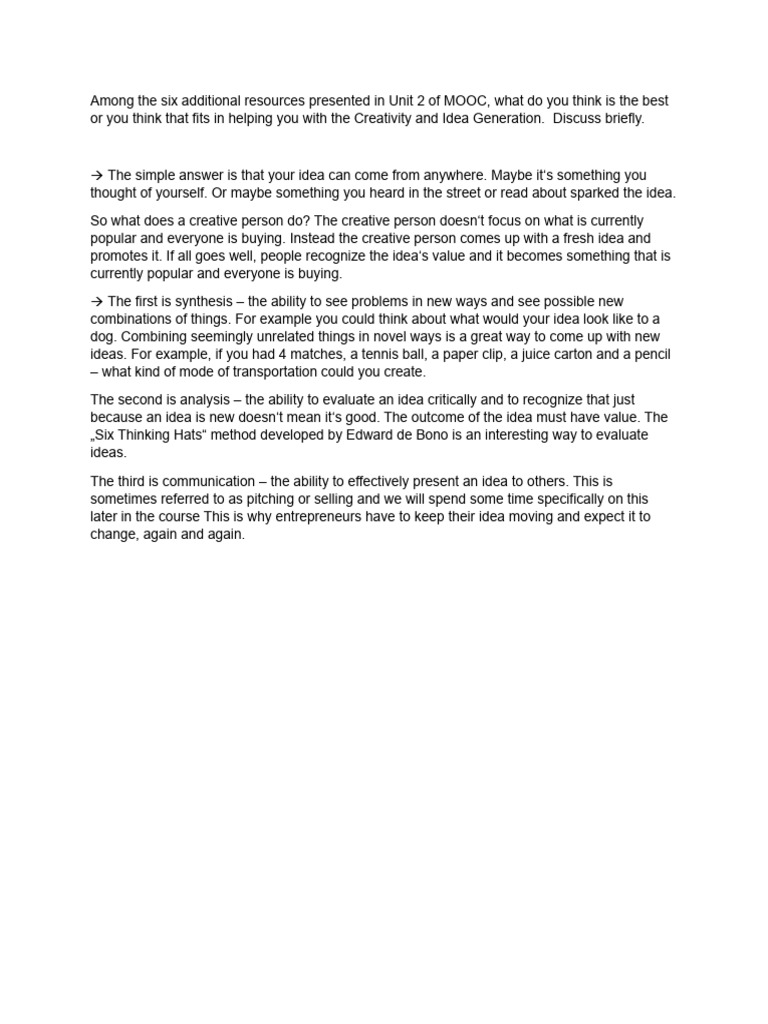Enhancing Creativity and Idea Generation | PDF