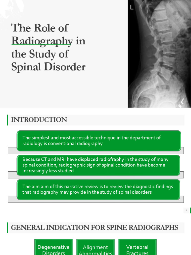 The Role of Radiography in The Study of Spinal Disorder | PDF ...
