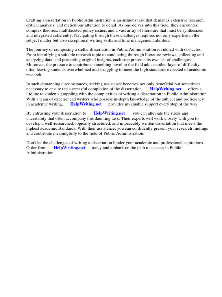 Public Administration Dissertation Help | PDF | Thesis | Public ...