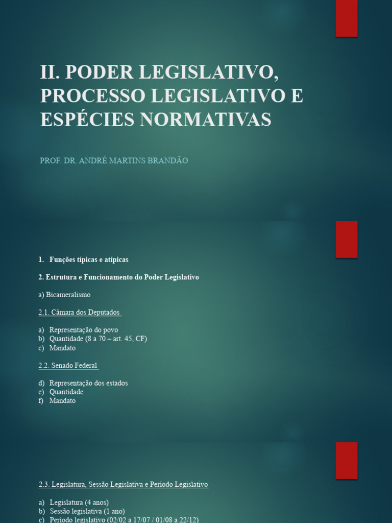 Unidade II - Poder Legislativo | PDF | Emenda Constitucional | Governo