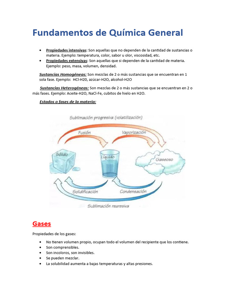 Fundamentos De Química General Pdf Gases Física