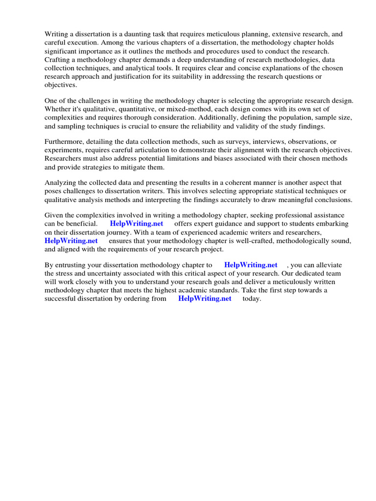 How To Write The Methodology Chapter of A Dissertation or Thesis | PDF ... How To Write The Methodology Chapter of A Dissertation or Thesis | PDF ...