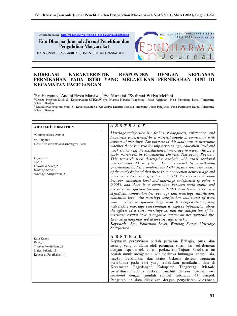 Early Marriage and Wife Satisfaction Study | PDF | Statistics ...