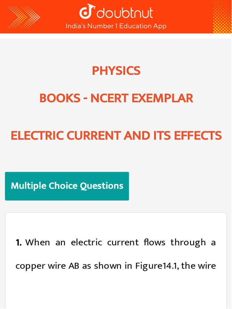 Electric Current: MCQs and Answers | PDF | Building Engineering ...