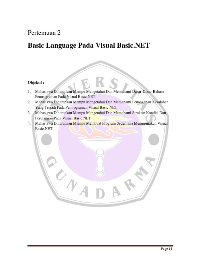 Tipe Data dalam Visual Basic.NET | PDF
