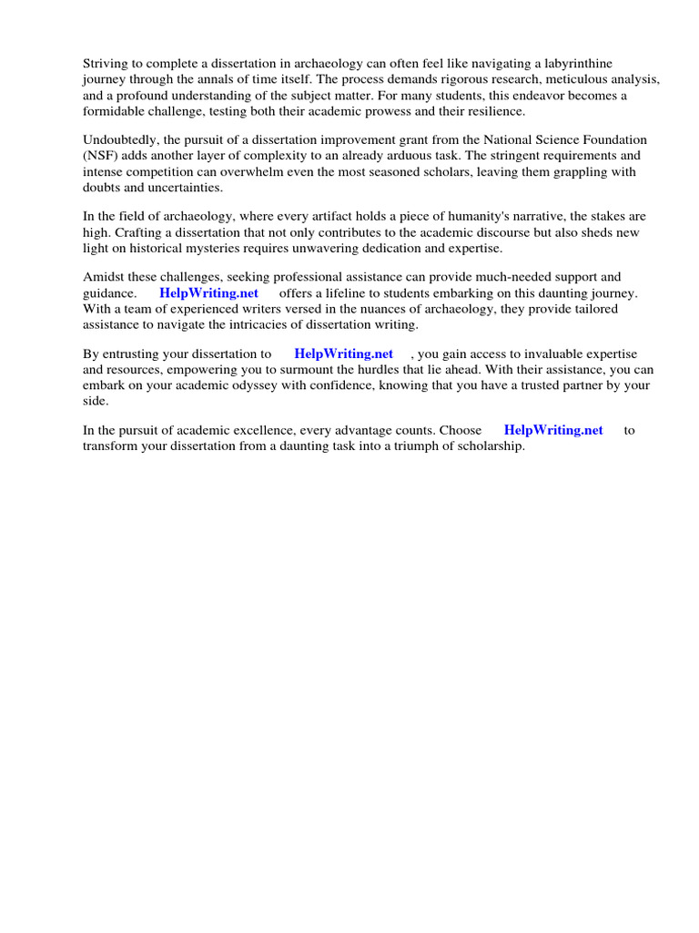 NSF Dissertation Improvement Grant Archaeology | PDF | National Science Foundation | Science ...