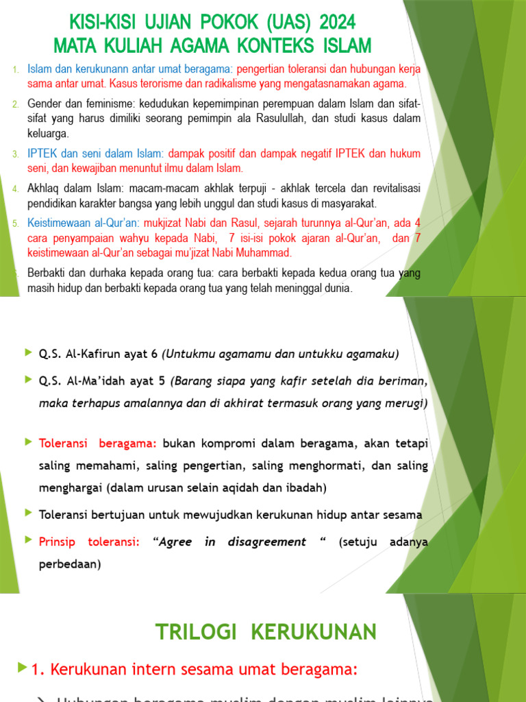 Agama - Uas Pak Badruz 2023 | PDF