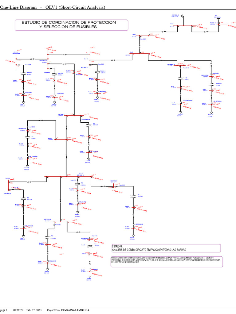Estudio de Corto Circuito Todas Las Barras | PDF