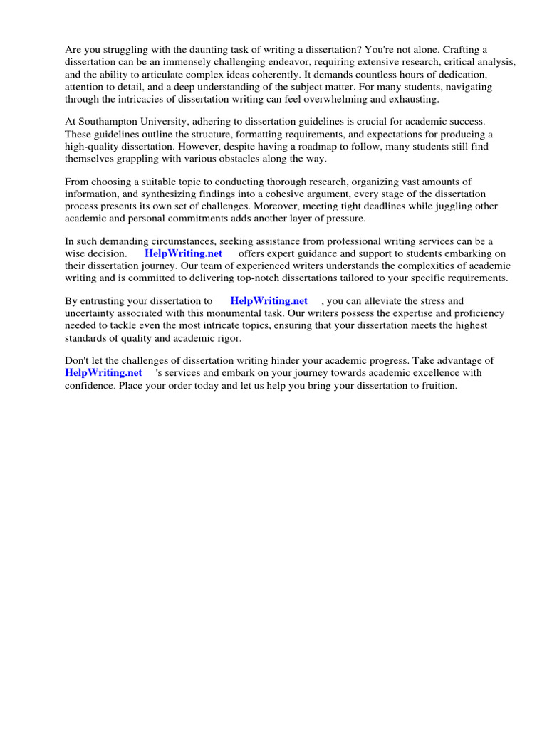 Southampton University Dissertation Guidelines | PDF | Thesis | Books