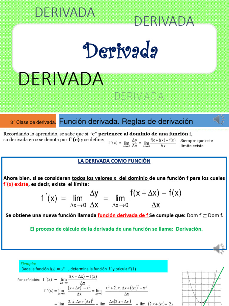 3° clase de derivada _ reglas de derivación | PDF | Derivado | Función (Matemáticas)
