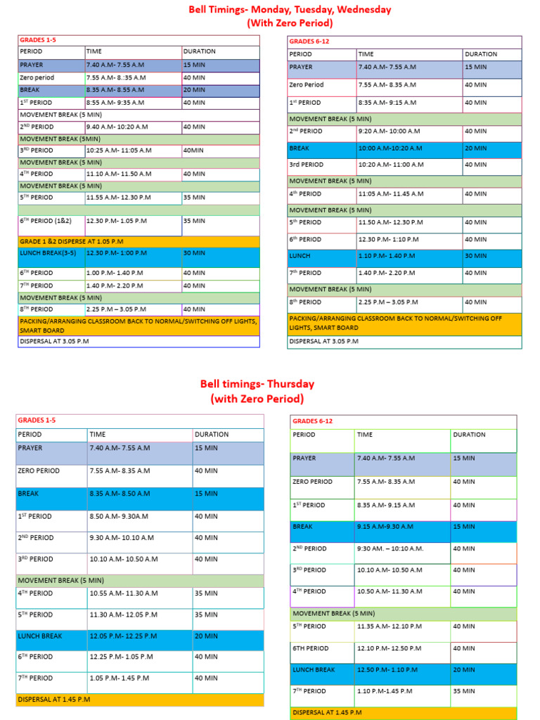 Bell Timings - 2023-2024_ | PDF