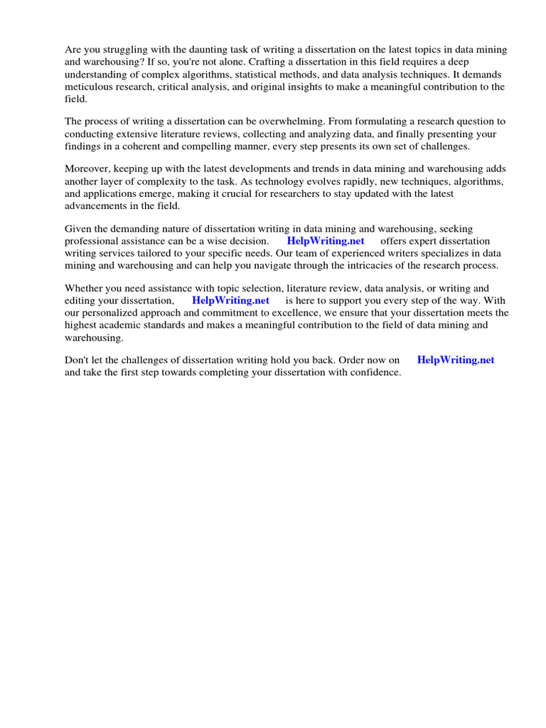 Latest Dissertation Topics in Data Mining and Warehousing | PDF | Data ...