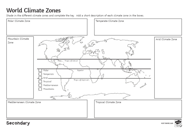 World Climate Zones Activity Sheet | PDF