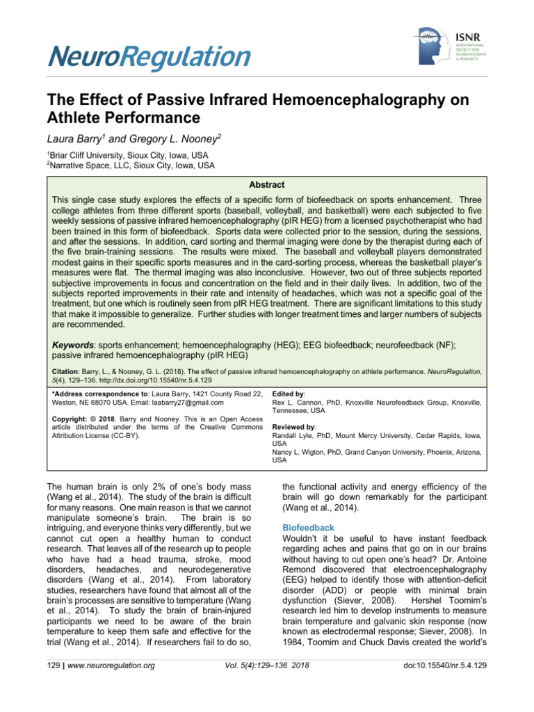 The Effect of Passive-Infrared Hemoencephalography | PDF | Neuroscience ...