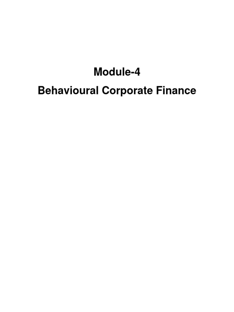Behavioral corporate finance | PDF | Net Present Value | Stocks