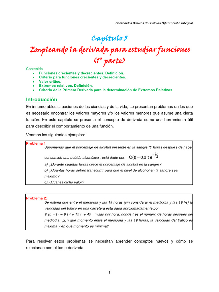 Empleando La Derivada para Estudiar Funciones (1° Parte) | PDF | Derivado | Integral