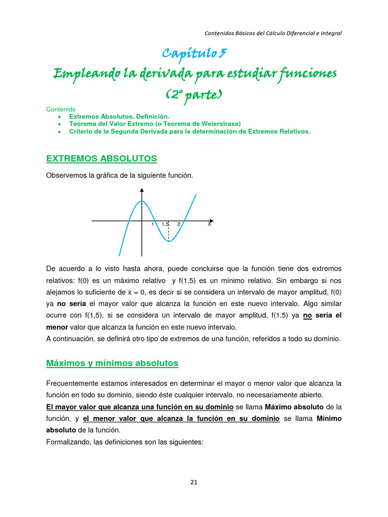 Empleando la derivada para estudiar funciones (2da parte) | PDF | Derivado | Integral