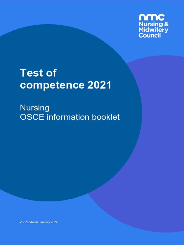 Test of Competence 2021 Osce Information Booklet For Nurses (1) M ...