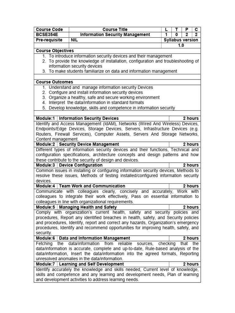 Bcse354e Information-Security-Management Eth 1.0 77 Bcse354e | Download Free PDF | Computer ...